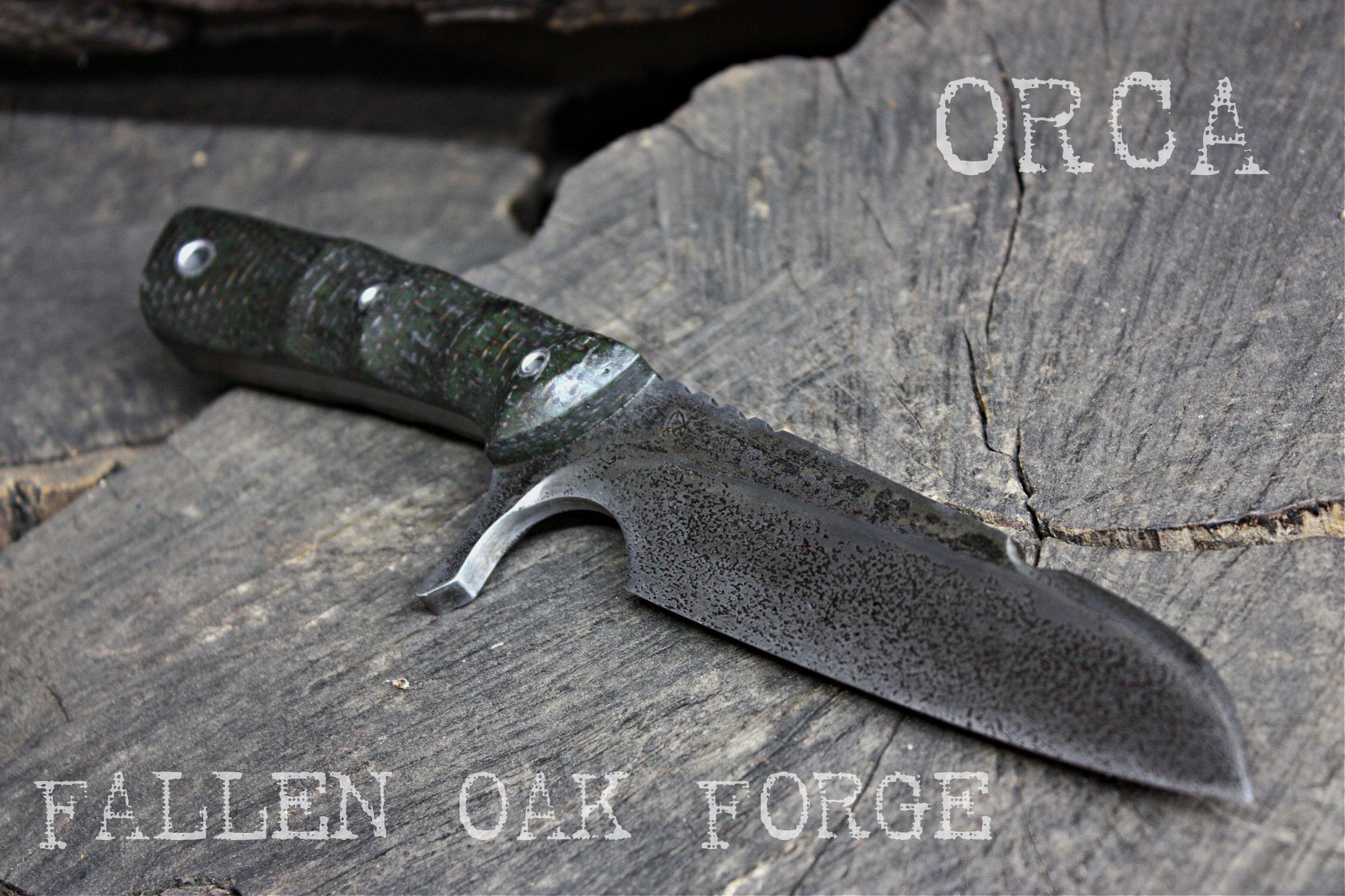 Handcrafted Fallen Oak Forge FOF Orca Hunting, work and survival blade
