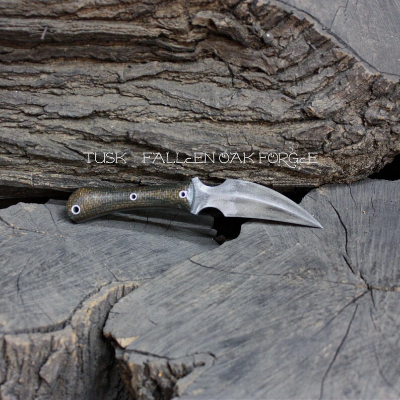 Handmade in the USA Fallen Oak Forge FOF "tusk" Full Tang Knife - Etsy