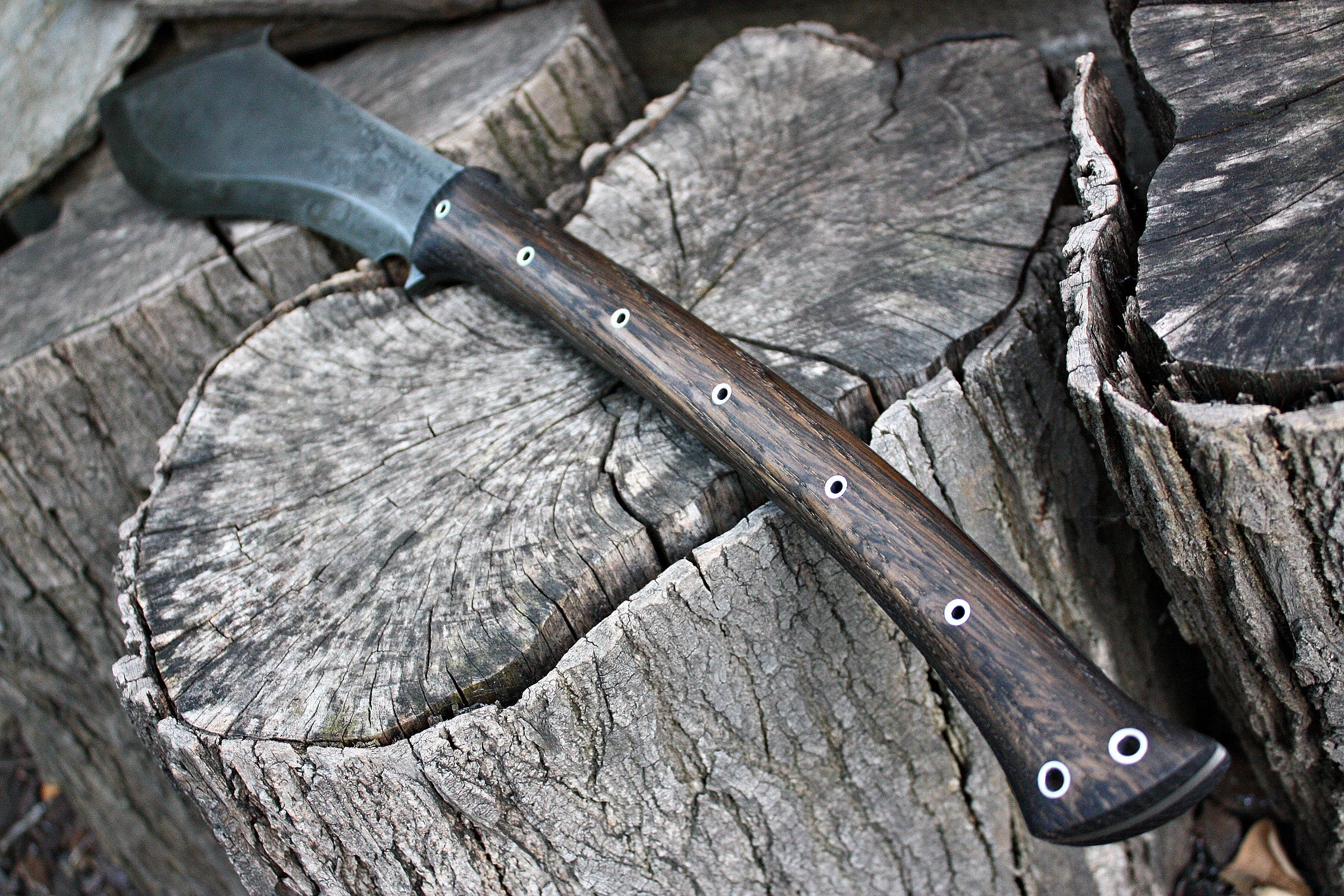 Handcrafted Dire Fulcrum survival, bushcraft, full tang kukri based chopper