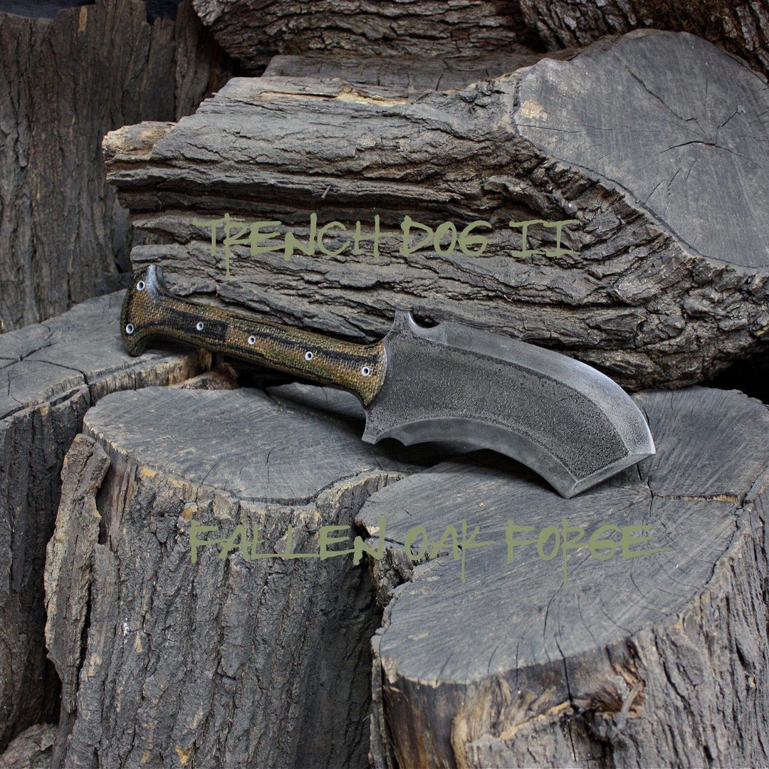 Handcrafted Trench Dog II Shovel Axe: Fallen Oak Forge Entrenchment ...