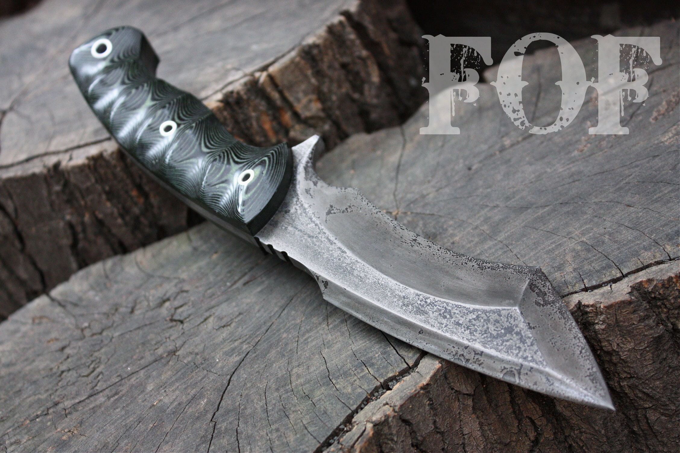 Handcrafted FOF Hellion Custom grind full tang tactical knife