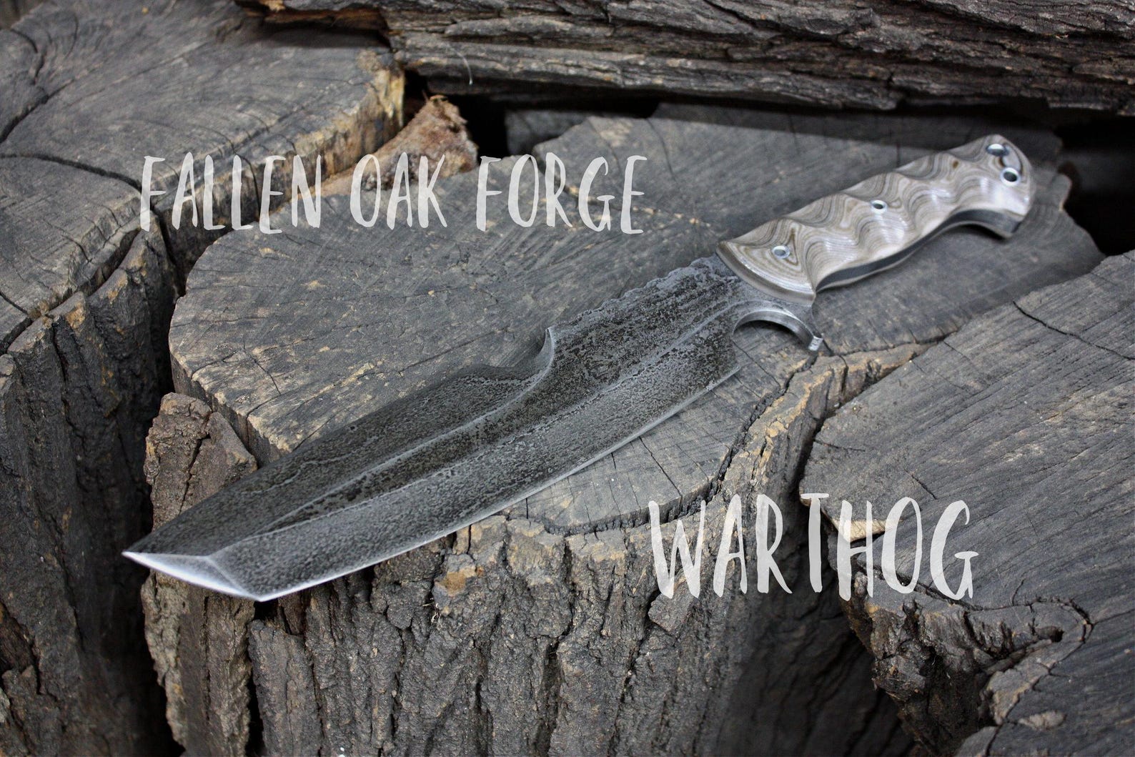 Handmade Fallen Oak Forge FOF "warthog" Full Tang Camp and Survival ...