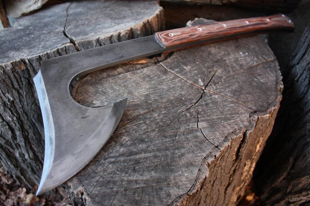 Handcrafted FOF Red Aegis Francisca inspired full tang tactical axe