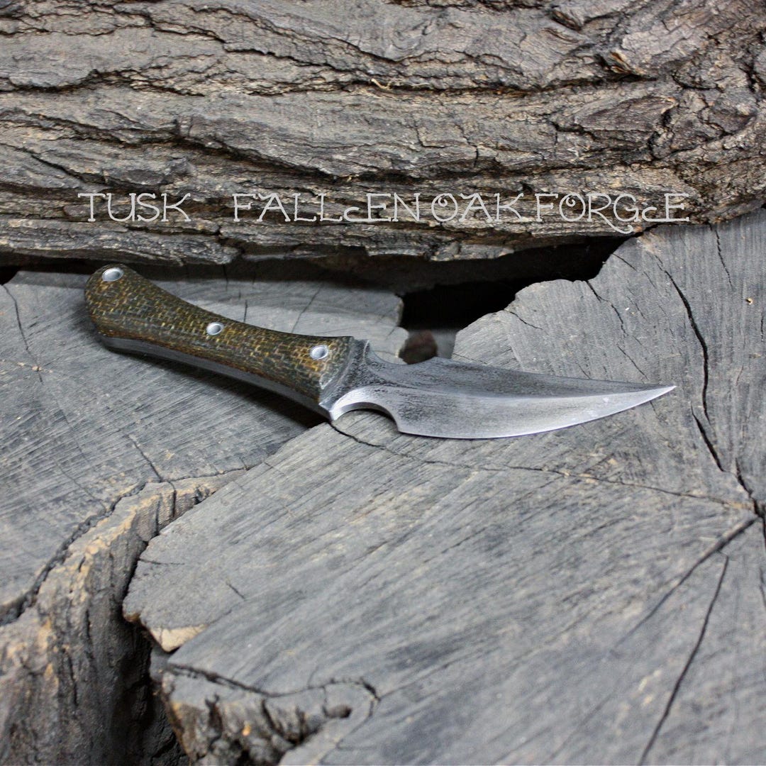 Handmade in the USA Fallen Oak Forge FOF "tusk" Full Tang Knife - Etsy