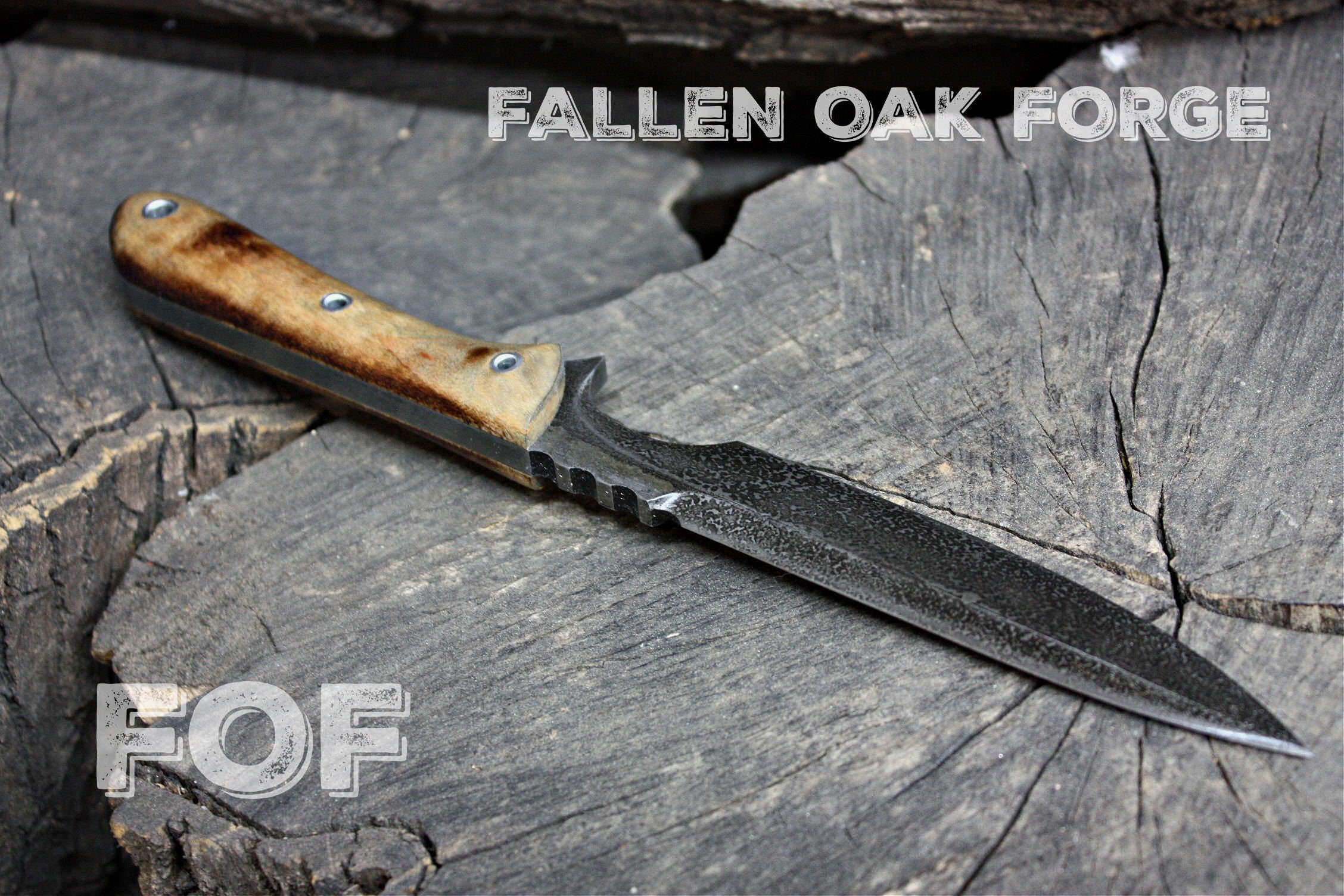 Handcrafted Fallen Oak Forge FOF Subtle Prick, full tang knife