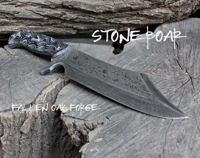 Handcrafted Fallen Oak Forge Blade FOF "stone Boar" Full Tang Modern ...