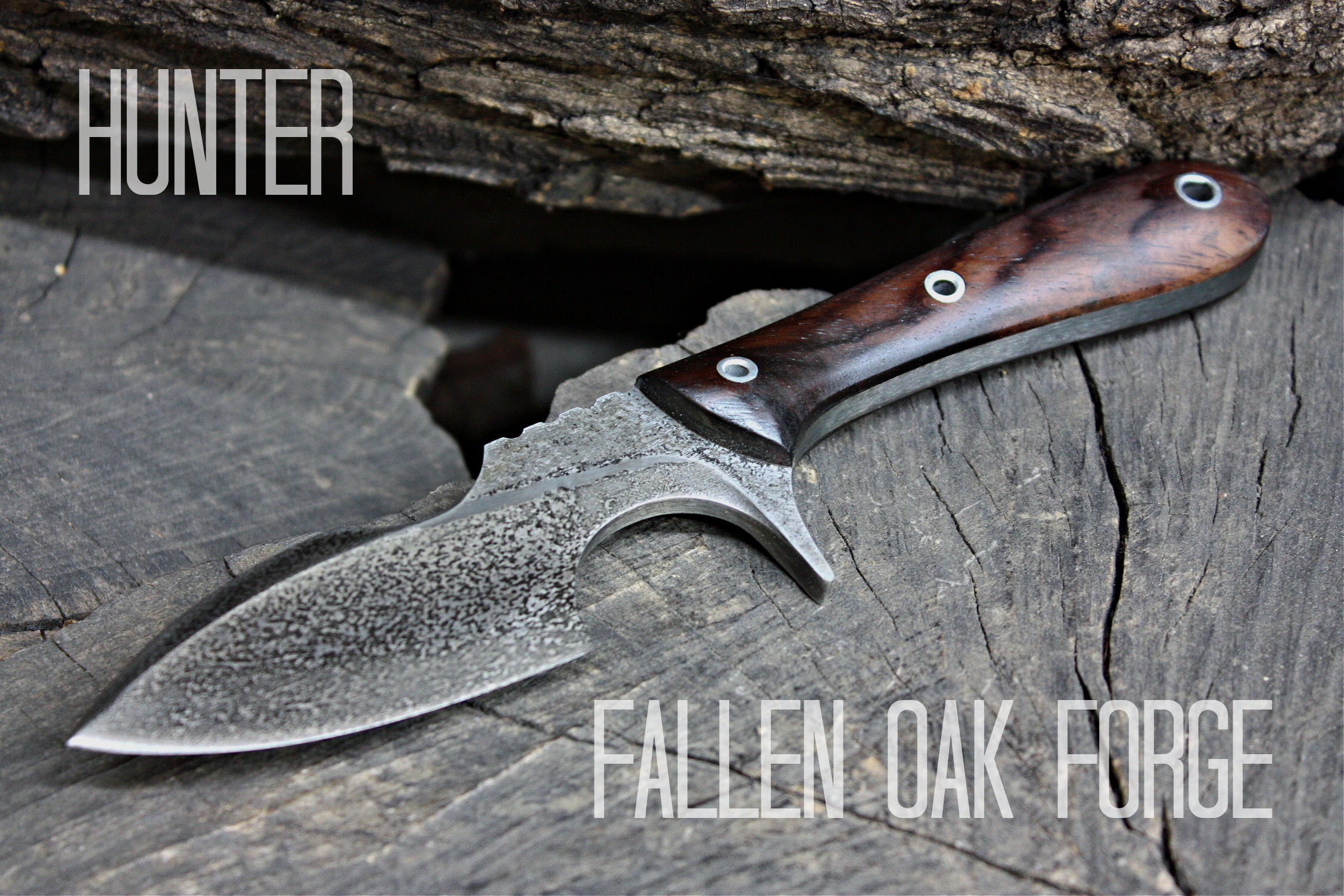 Handcrafted USA made Fallen Oak Forge Hunter Skinning and survival blade