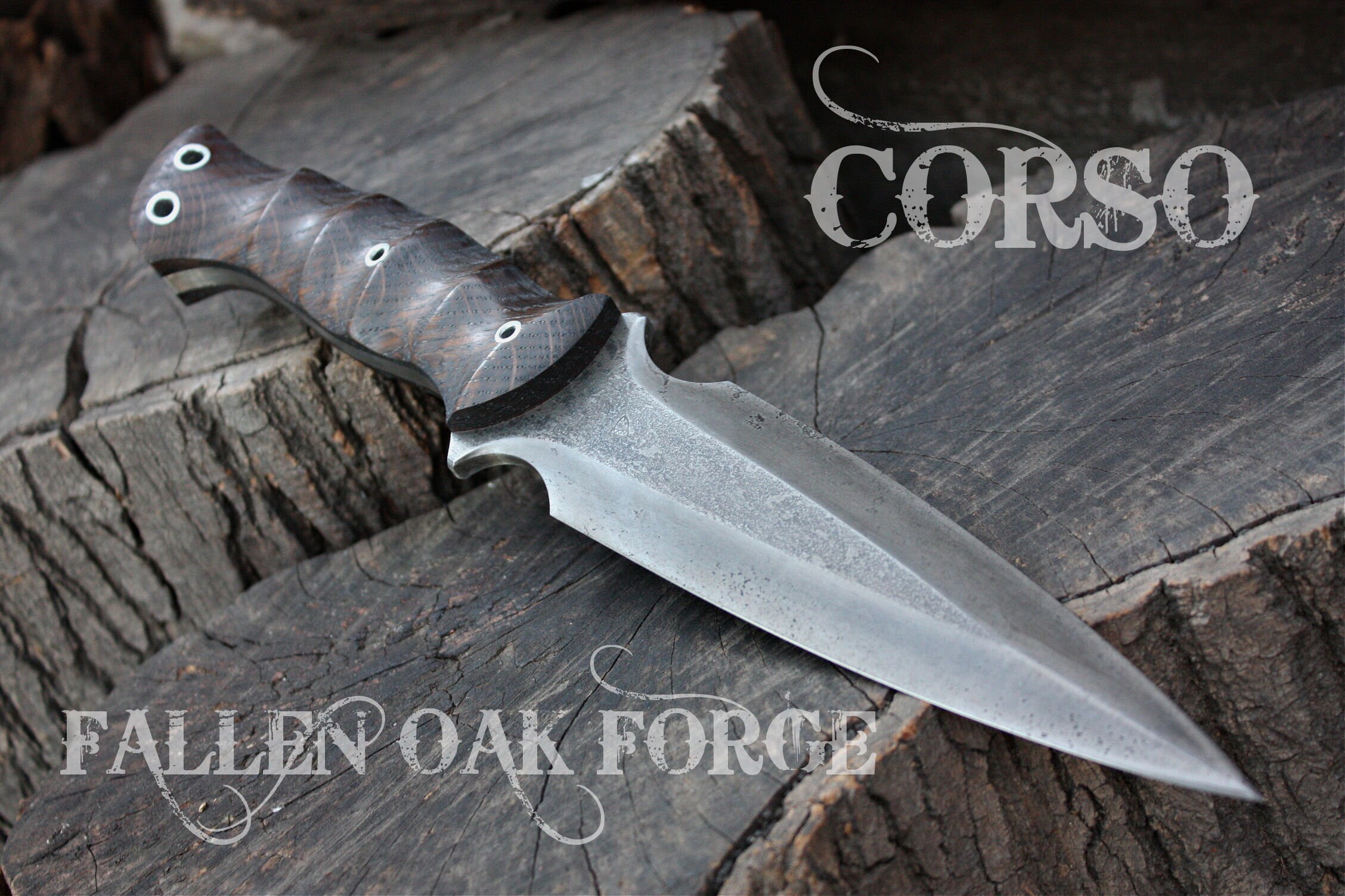 Handcrafted Fallen Oak Forge FOF Corso tactical full tang survival blade