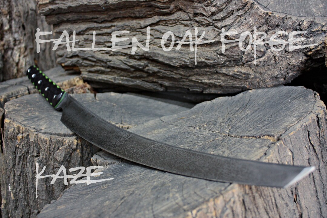 Handcrafted Fallen Oak Forge "kaze" Full Tang Two Handed Wakizashi ...
