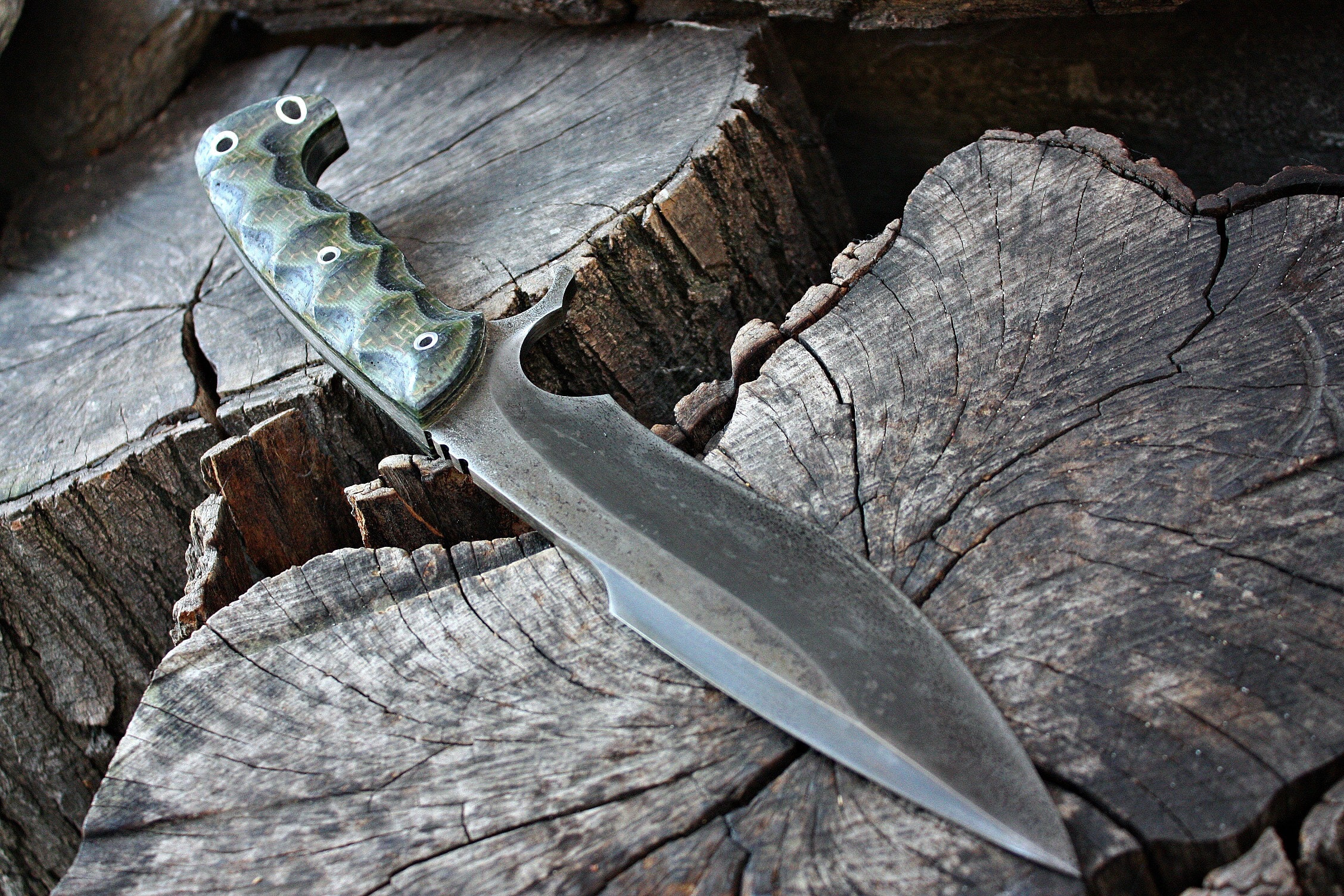 Handcrafted Fallen Oak Forge Fortitude Full Tang tactical and survival ...
