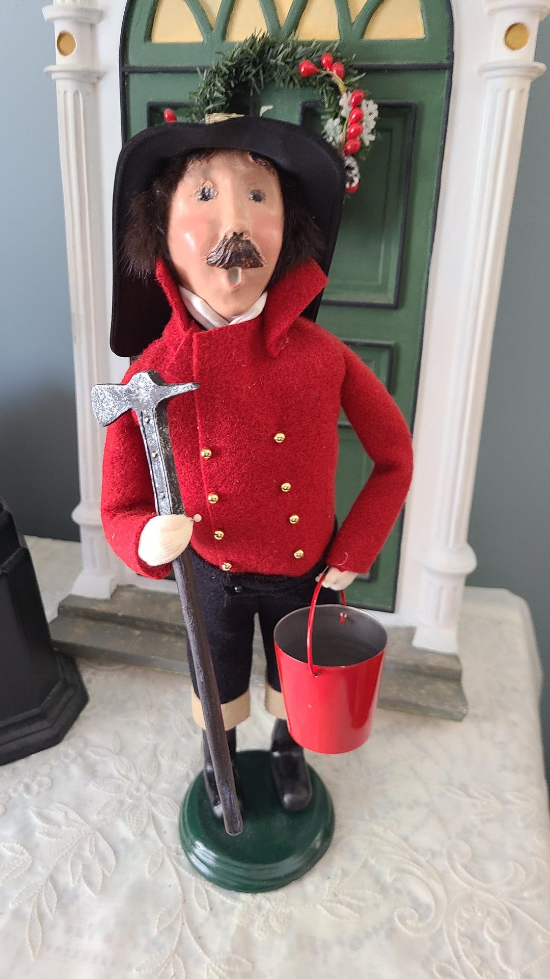 Hard to Find Byers Choice Fireman Ax Fire Pail Nice Vintage Addition ...