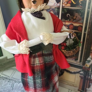 Beautifully Dressed Country Older Lady Nubby Hair 1980 Red Green Plaid ...