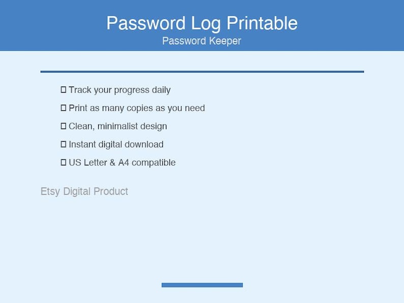 Password Log Printable | Password Keeper | Password Tracker | Internet ...