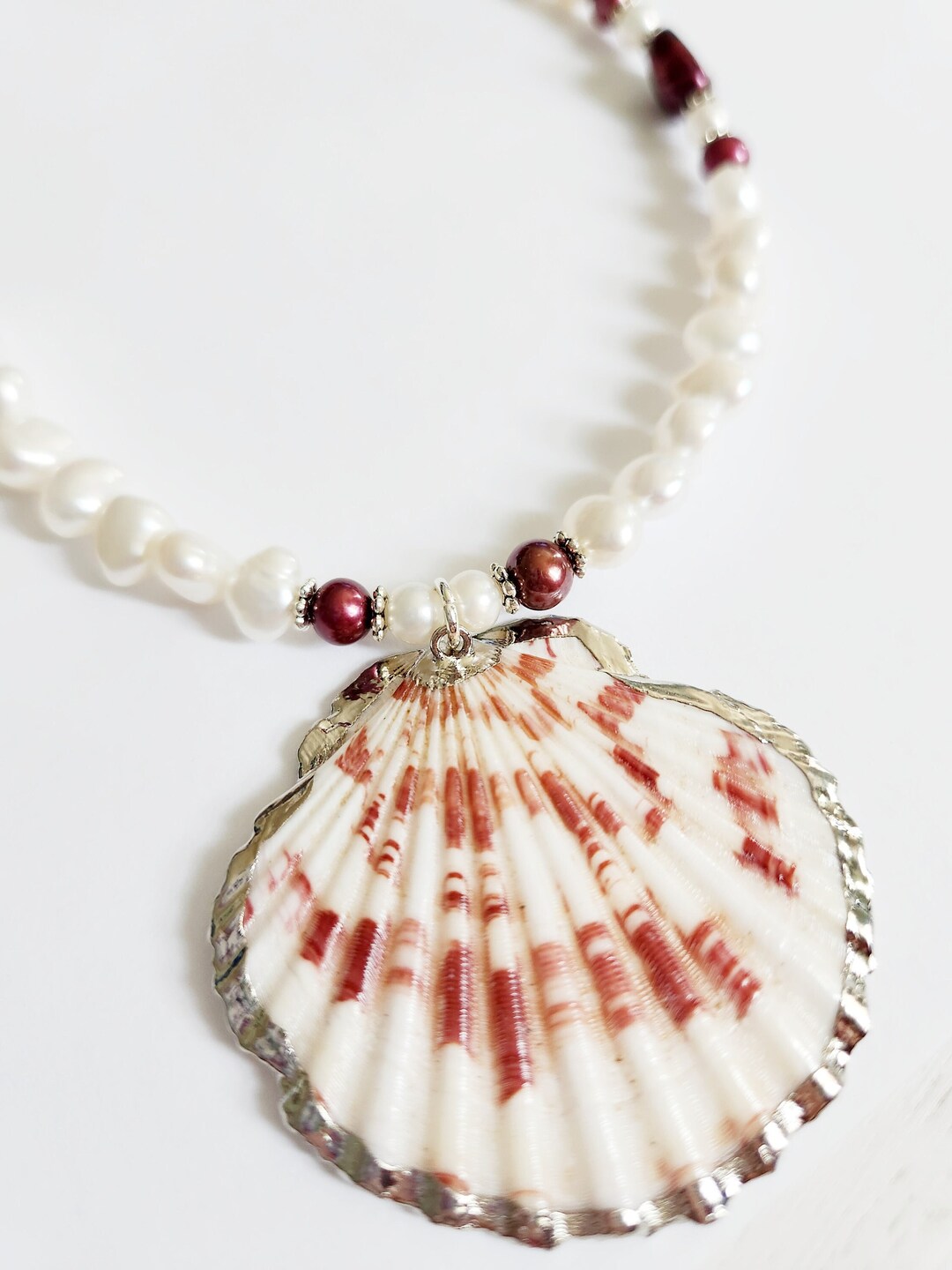 Shell Necklace With Genuine Mother of Pearl Accents - Etsy