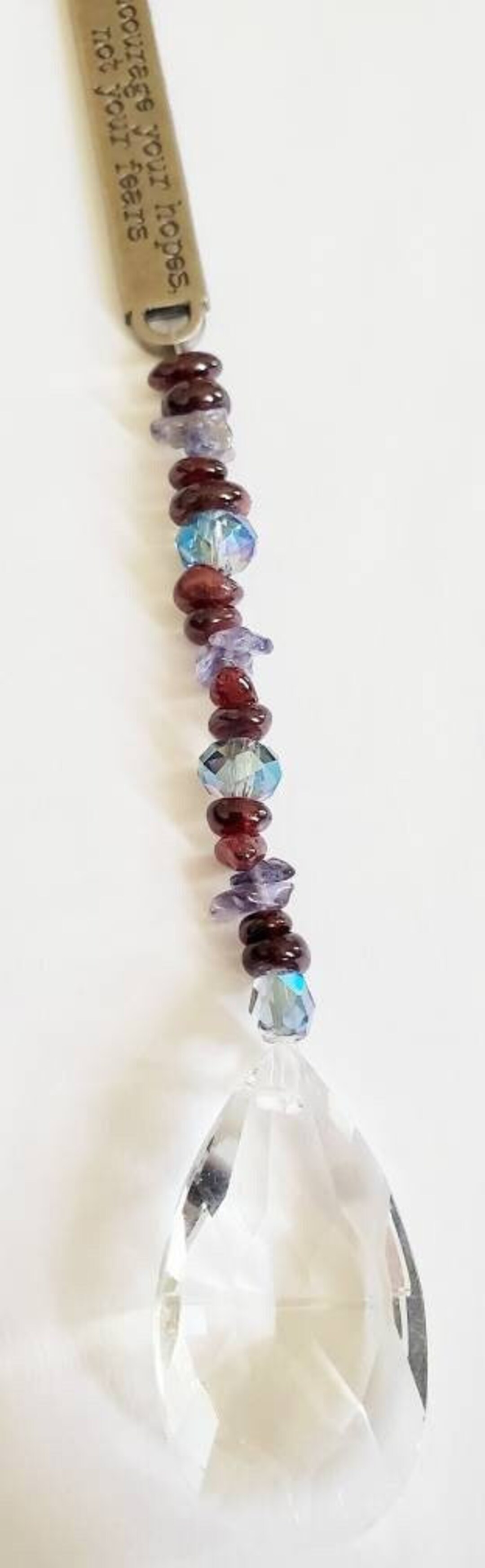 Crystal Suncatcher: Garnet, Iolite Gemstones Car Charm - Etsy