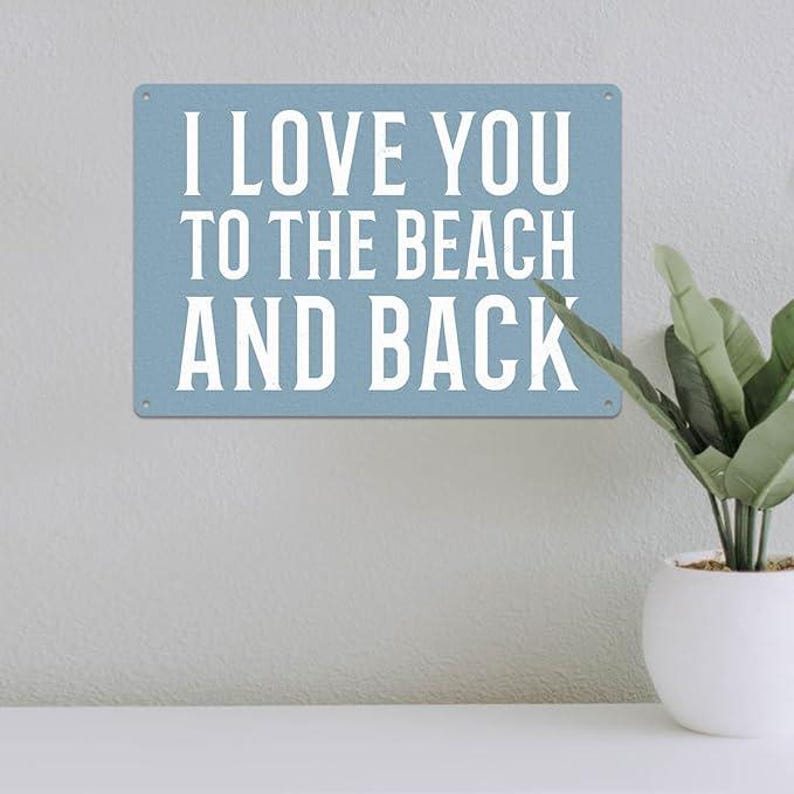 Beach Sign Funny Printed Art Poster Metal Signs Wall Decor Durable ...