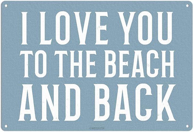 Beach Sign Funny Printed Art Poster Metal Signs Wall Decor Durable ...