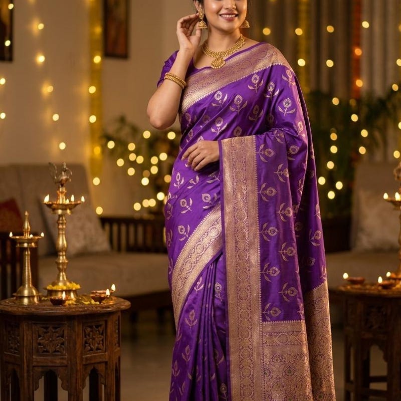 South Indian Katan Saree - Etsy