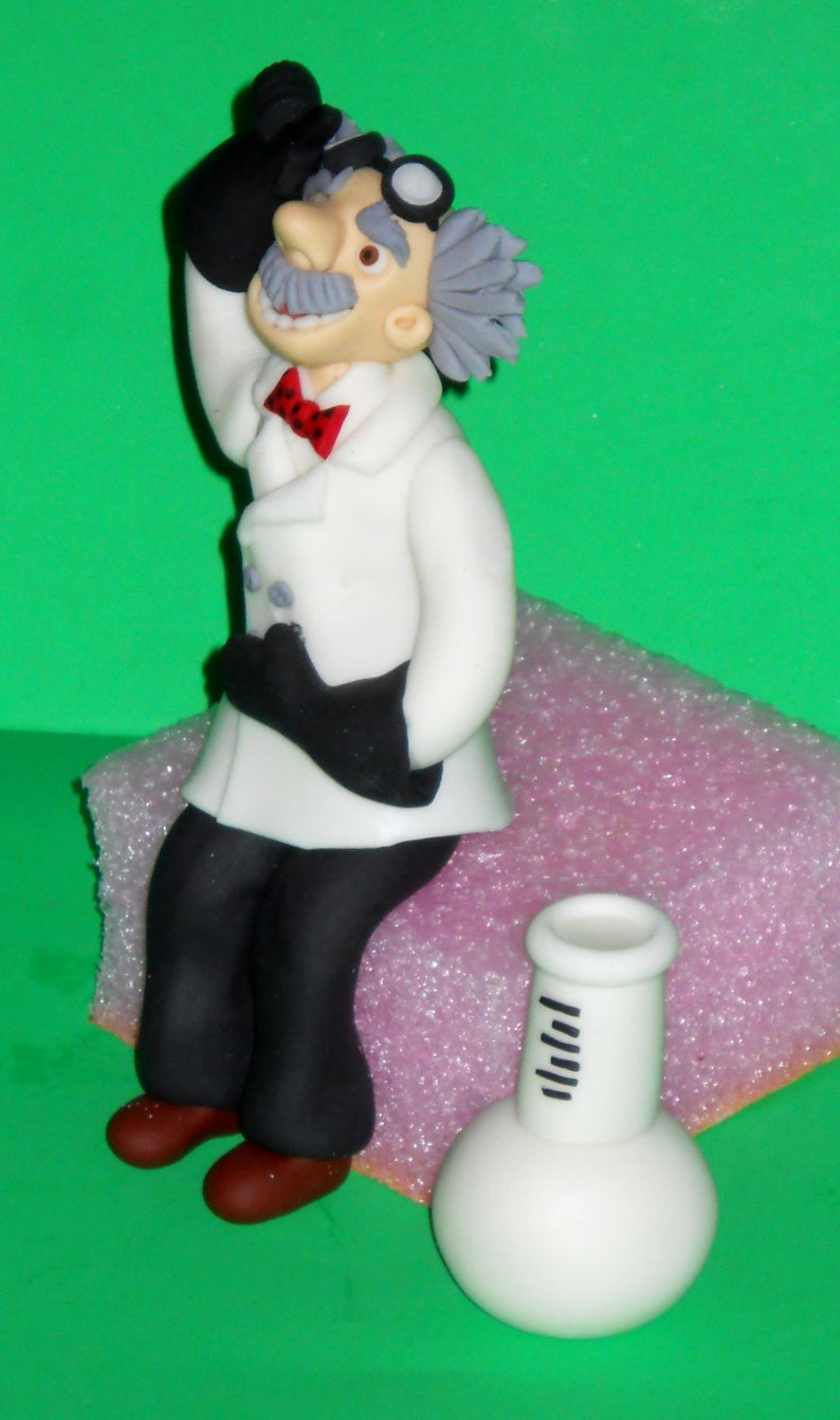 Mad Scientist Nutty Professor and Beaker Cake Topper | Etsy