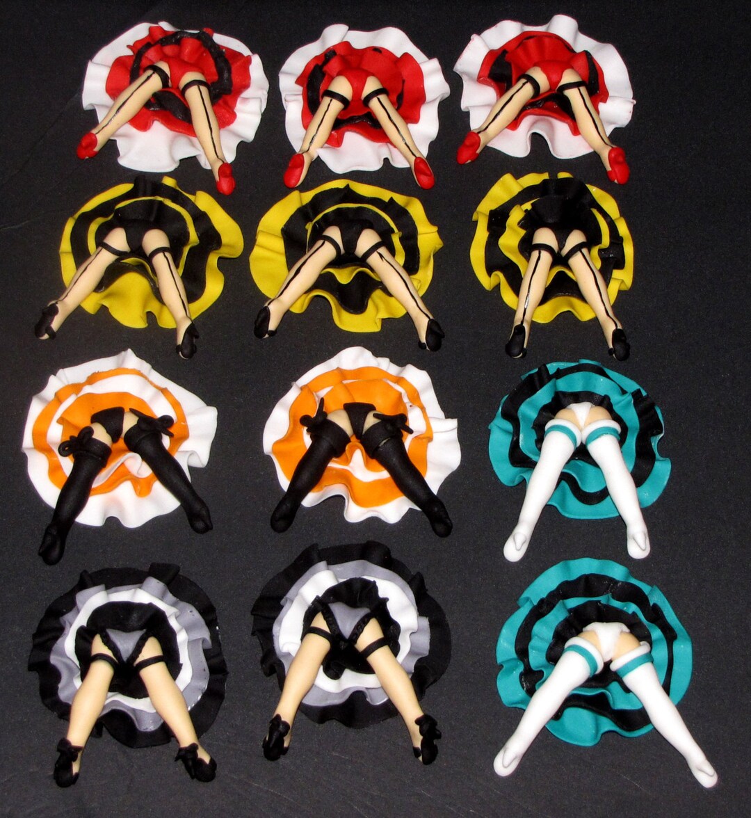 Upside Down Can-can Dancer Cupcake Toppers - Etsy