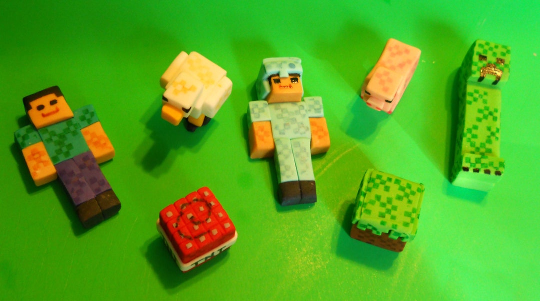 Steve, TNT, Armor, Creeper and More Cake Topper Decorations Inspired by ...