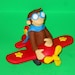 Curious George Flying a Yellow Airplane - Etsy