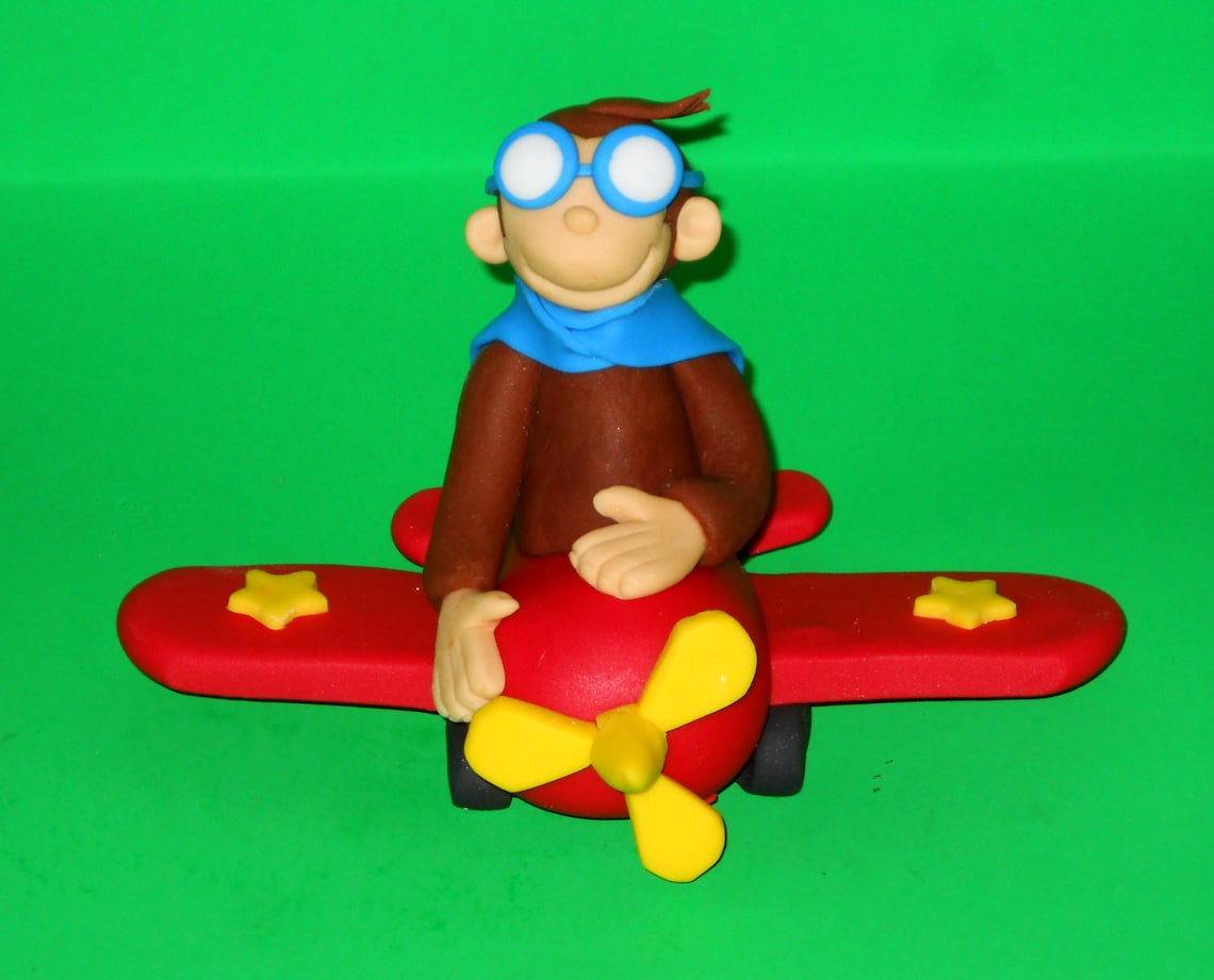 Curious George Flying Airplane Cake Topper - Etsy Denmark