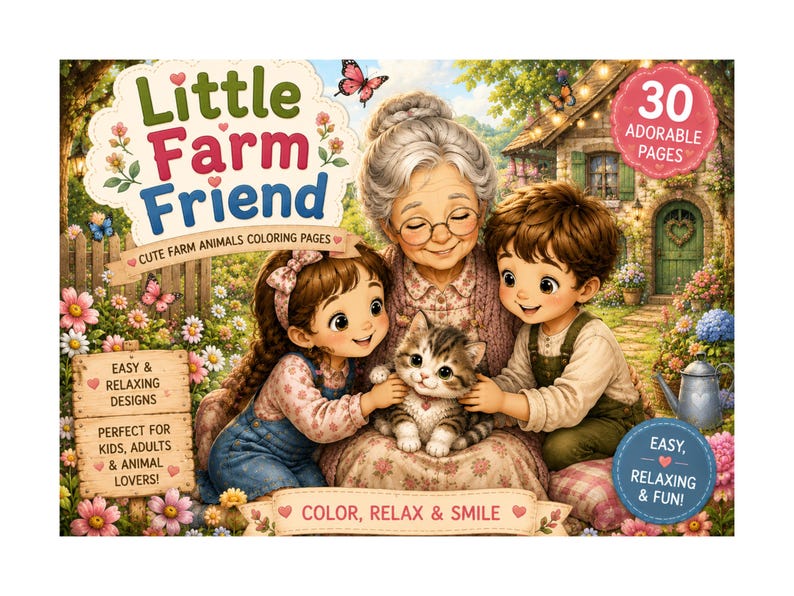 Farm Animals Coloring Book PDF | Printable Coloring Pages | A4, US ...