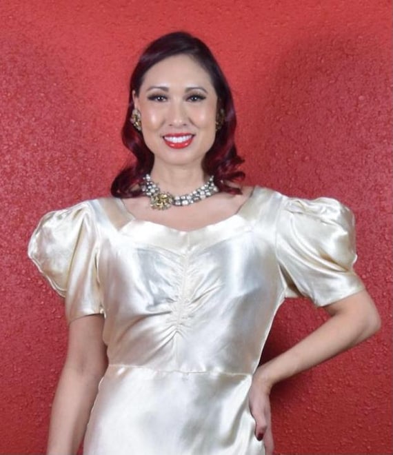 1930s Ivory Liquid Satin Gown - Gem