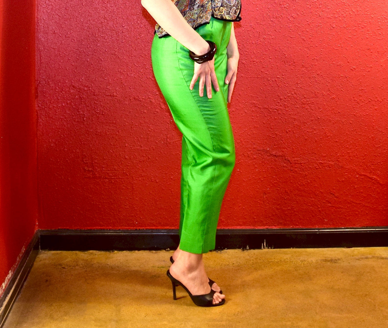 1950s 60s Emerald Green Silk Capris by Adelaar - Etsy