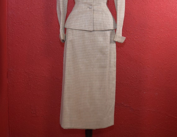1950s Lilli Ann Suit Ivory Imported Fabric - Gem