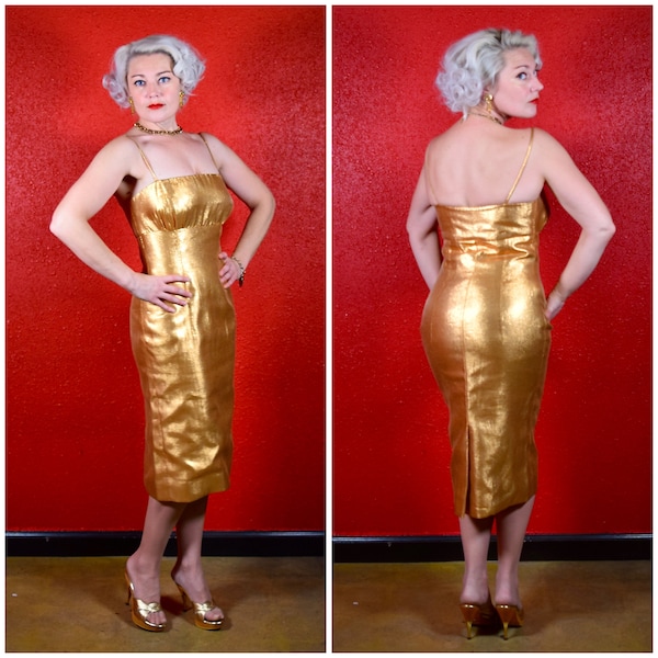 Plus Size Gold Lame Dress - Etsy