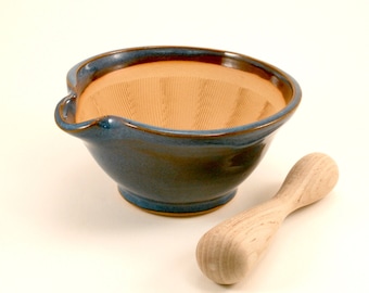Ceramic Suribachi, Wheel Thrown Mortar and Wooden Pestle, Handmade Stoneware Pottery - Etsy