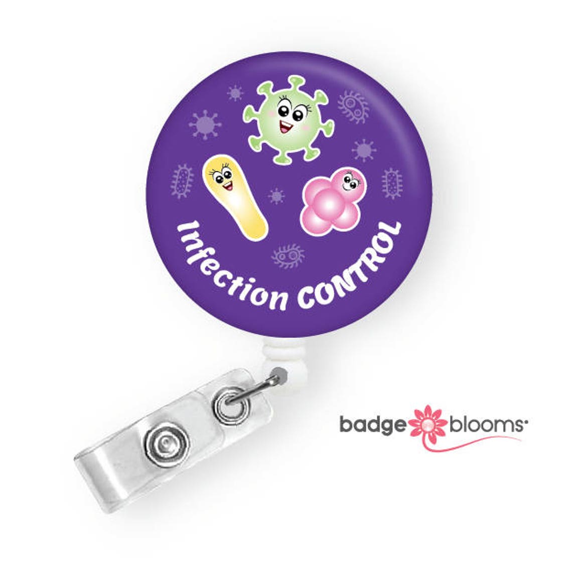 Bacteria Badge Reel Infection Control Nurse Gifts - Etsy