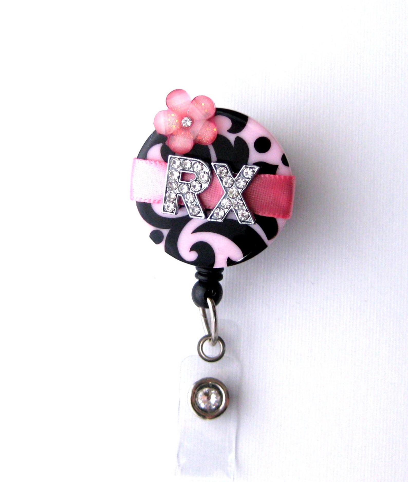 Custom Pink RX Blossom Bling Designer Name Badges Unique - Etsy