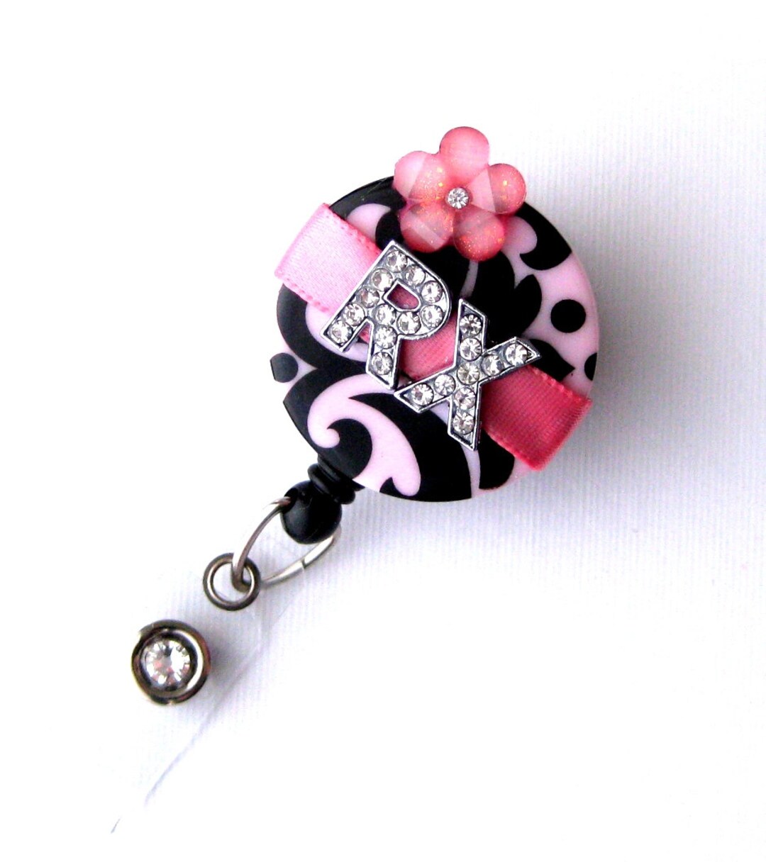 Custom Pink RX Blossom Bling Designer Name Badges Unique - Etsy