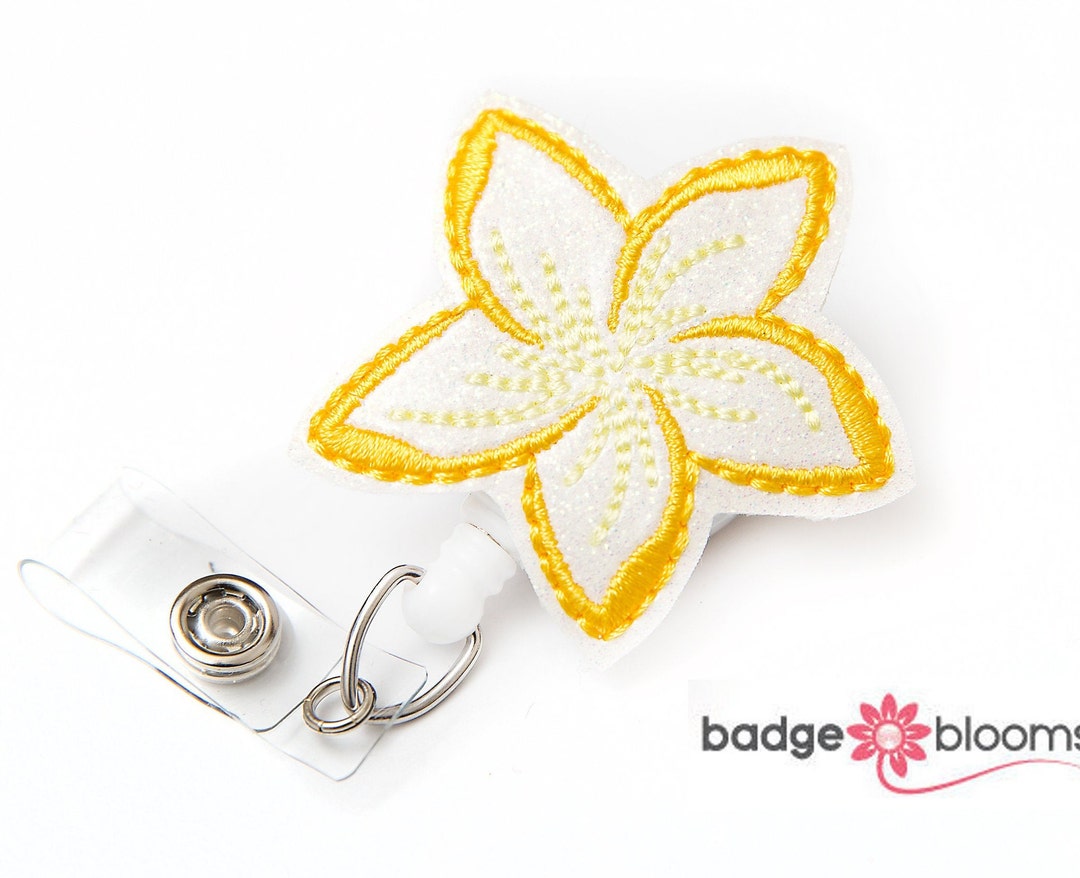 Hawaiian Flower Titular de la insignia de nombre Carretes - Etsy España