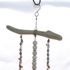 Driftwood Shell & Bead Spinner Mobile, Rustic Beige Sea Shell Wall ...