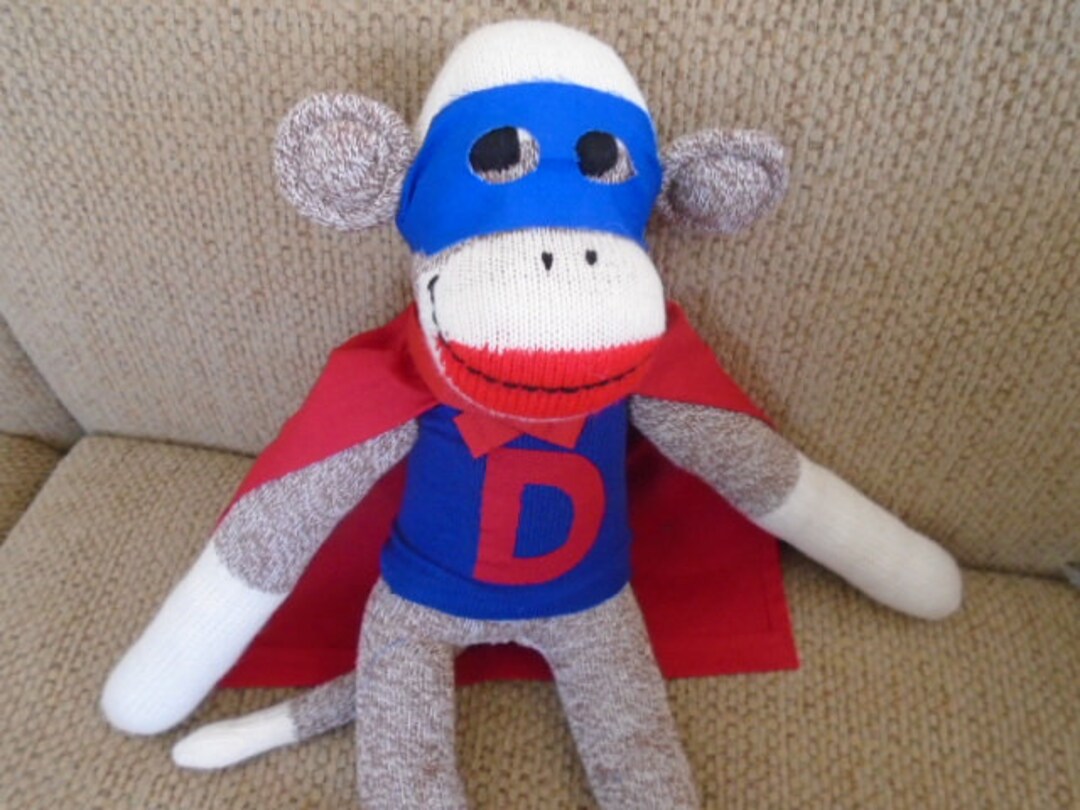 Super Hero Sock Monkey/classic Red Heel Sock Monkey Doll Dressed as ...