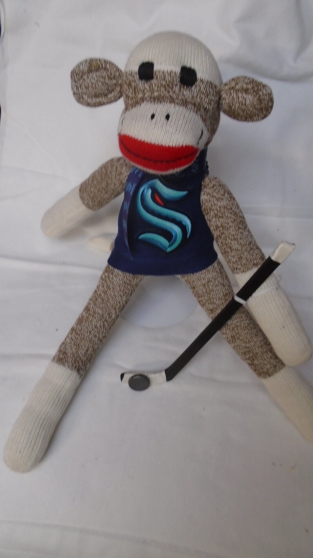 Seattle Kraken Hockey Sock Monkey Doll With Hockey Stick and Puck - Etsy