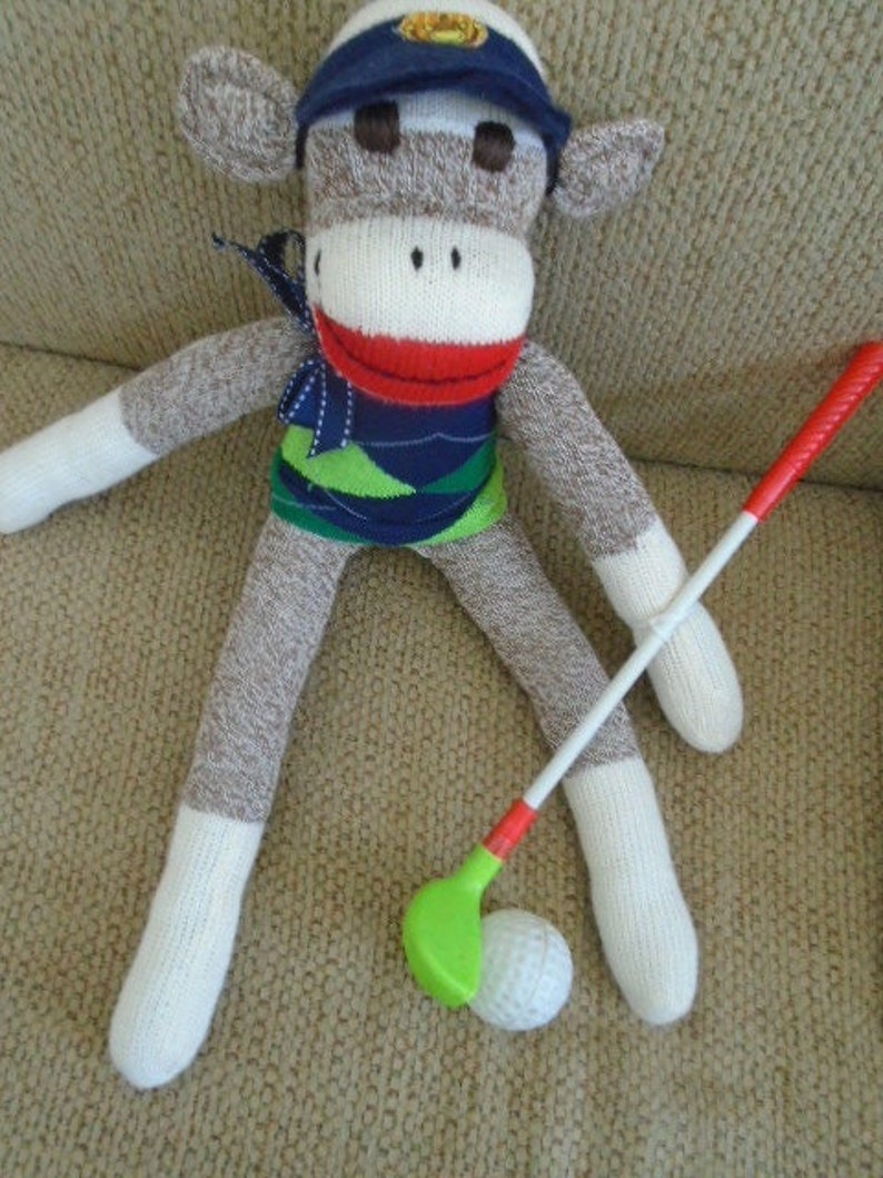 FORE Boy or Girl Golfer Sock Monkey Doll With Visor and Club - Etsy