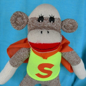 Super Hero Sock Monkey/classic Red Heel Sock Monkey Doll Dressed as ...