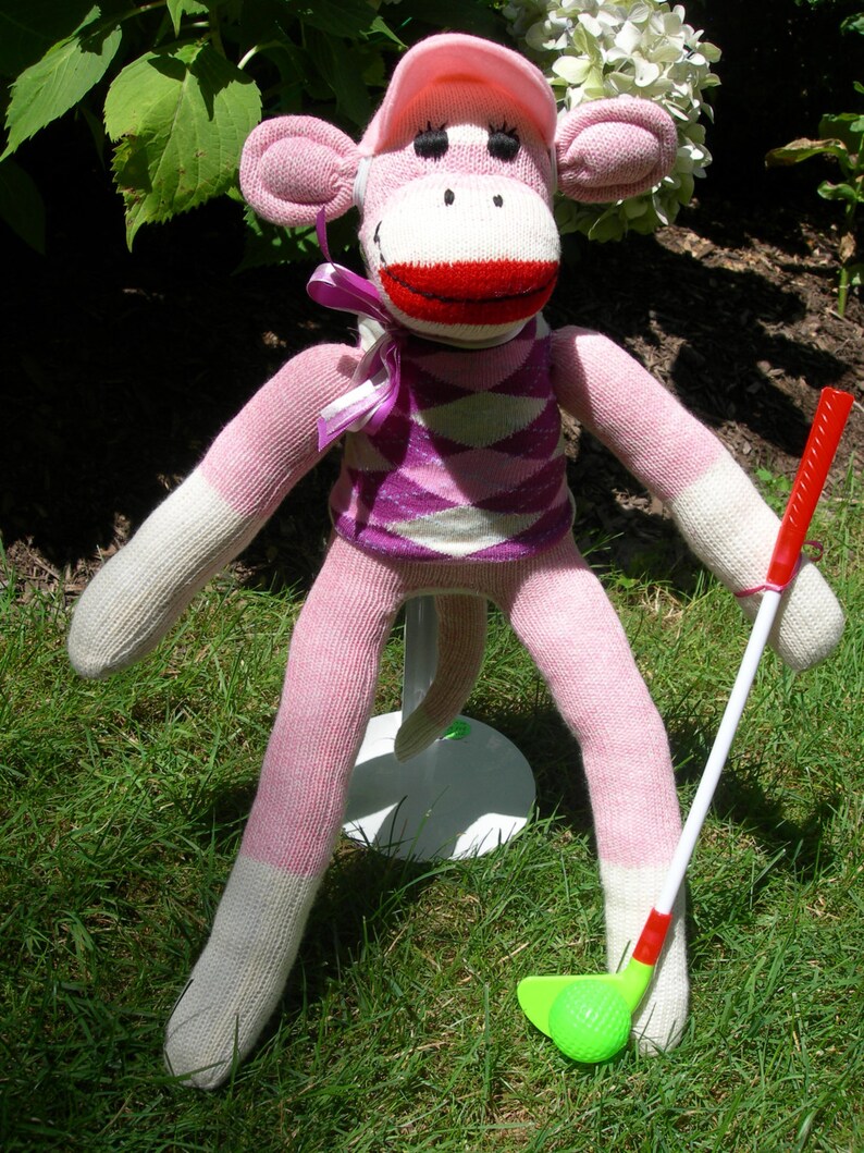 FORE Boy or Girl Golfer Sock Monkey Doll With Visor and Club - Etsy