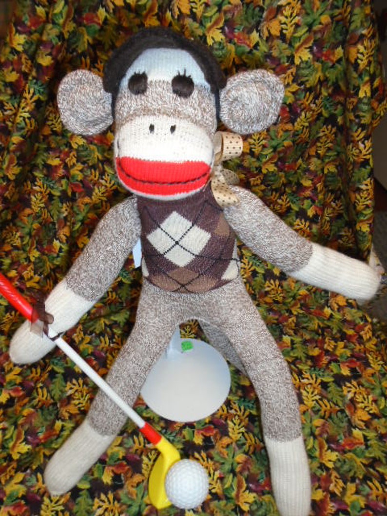 FORE Boy or Girl Golfer Sock Monkey Doll With Visor and Club - Etsy