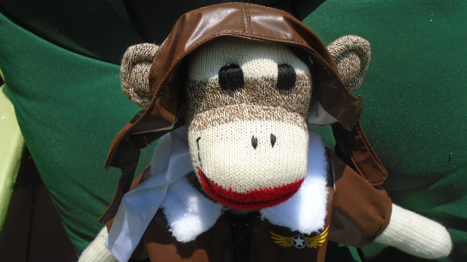 Pilot/airman/aviator/red Baron Brown Sock Monkey Doll With Goggles - Etsy
