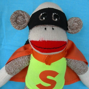 Super Hero Sock Monkey/classic Red Heel Sock Monkey Doll Dressed as ...