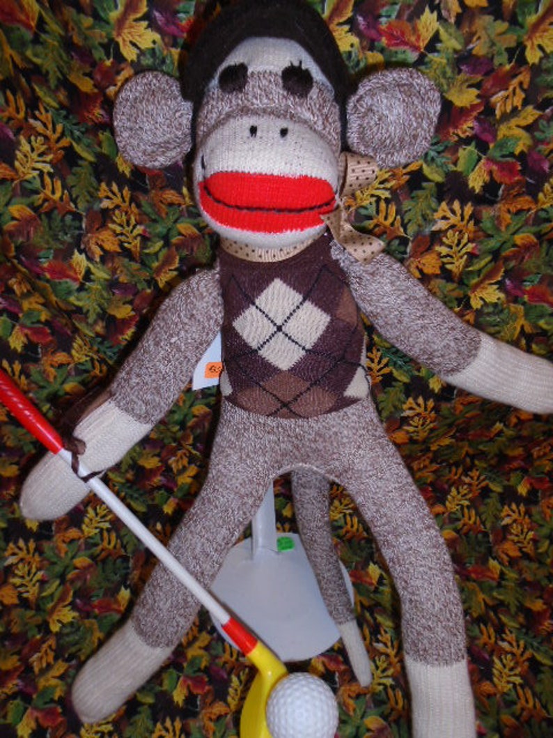 FORE Boy or Girl Golfer Sock Monkey Doll With Visor and Club - Etsy
