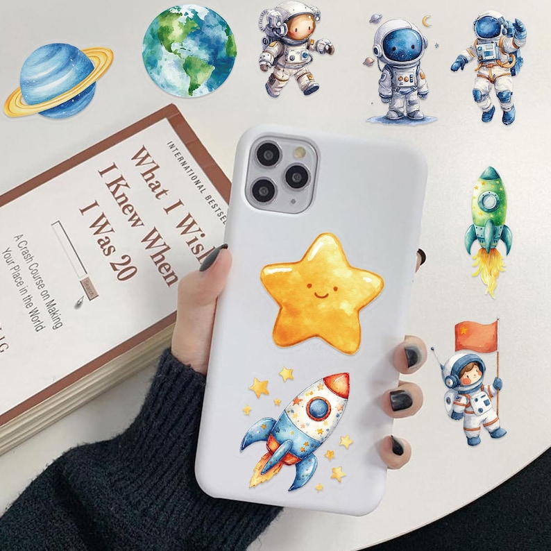 50PCS Space Adventure Sticker Pack, Clear Stickers, Cute Stickers ...