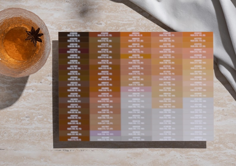 200 RGB + HEX Brown Color Codes | Digital Chart for Branding, Web and ...