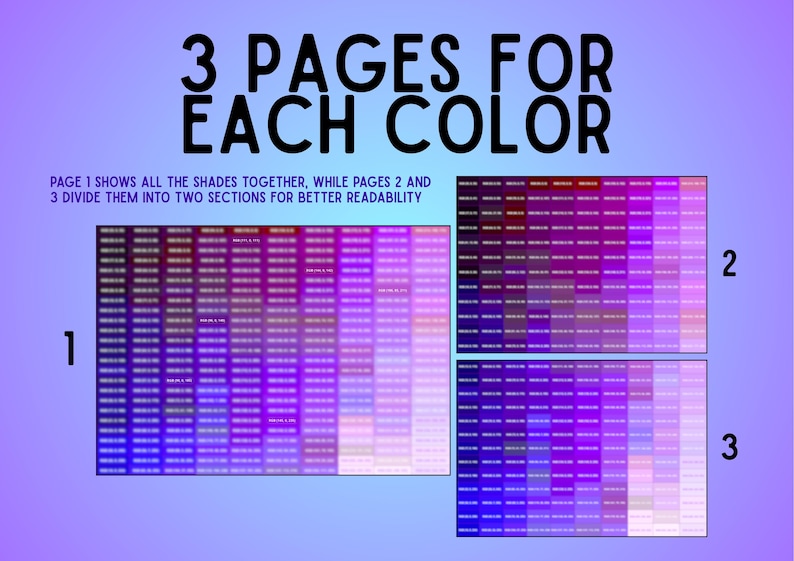 2000 RGB Color Codes | Digital PDF Bundle, Printable Color Palette ...